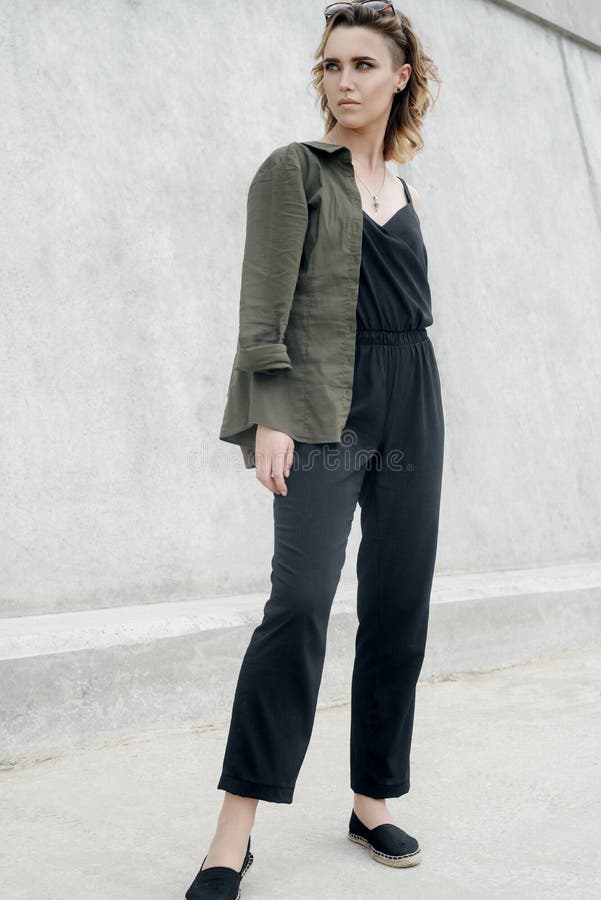 The girl is walking along stock photo. Image of design - 95192046