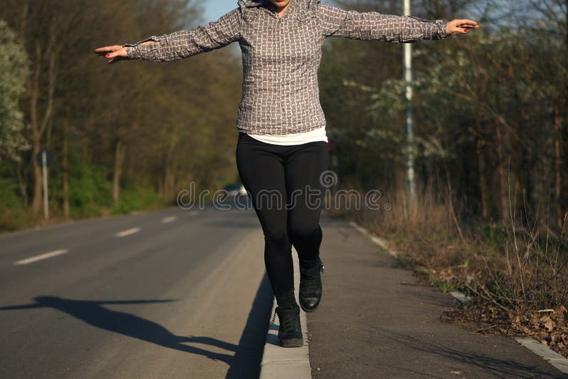 Girl walking stock image. Image of branches, spring, style - 42563563