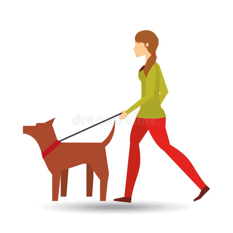 Girl Walking Dog Stock Illustrations – 2,342 Girl Walking Dog Stock ...
