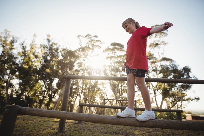 Girl Walking on Obstacle during Obstacle Course Stock Image - Image of ...