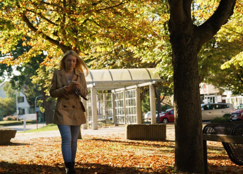 Girl walking in a Park stock image. Image of outside - 58747683