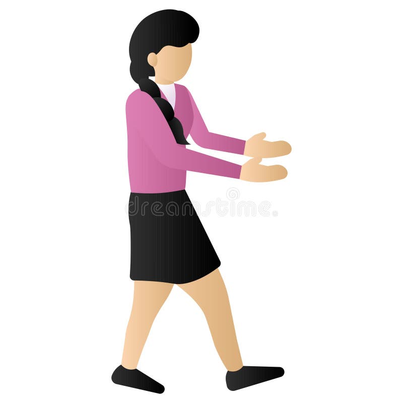 Girl walking pose Vector stock vector. Illustration of sideview - 379970433