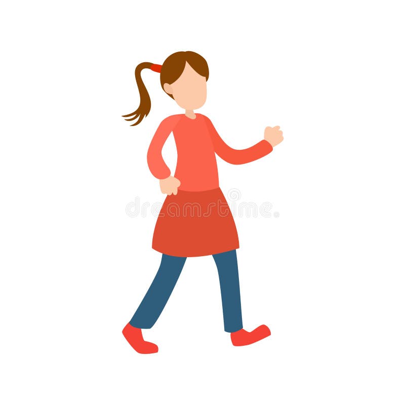 Girl Walking stock vector. Illustration of vector, slim - 80365037