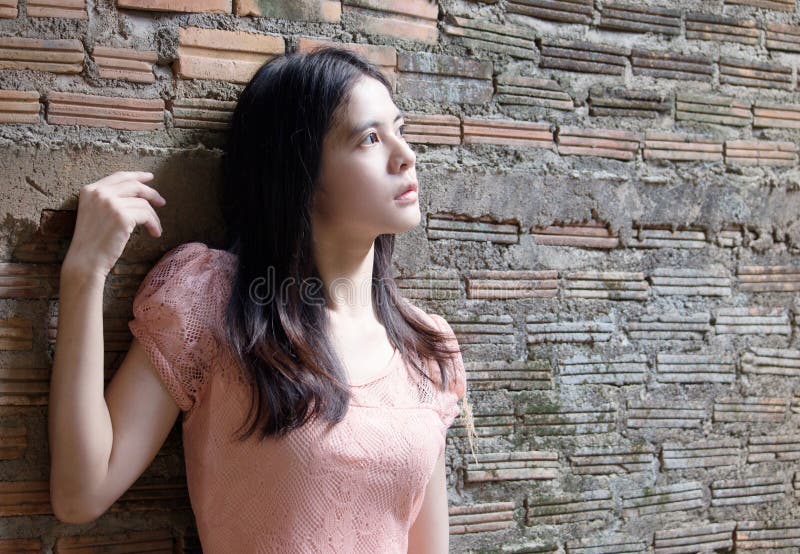 Girl on the wall stock image. Image of lady, pretty, beauty - 26763137