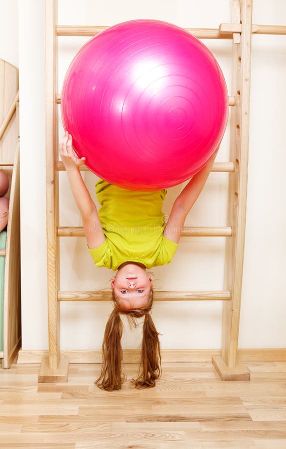Girl on wall bars stock image. Image of happy, beautiful - 24239425