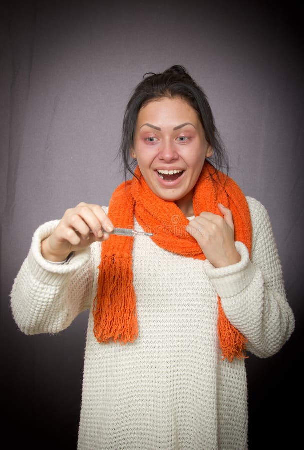 Girl Was Cured from the Flu Stock Photo - Image of face, illness: 66697718