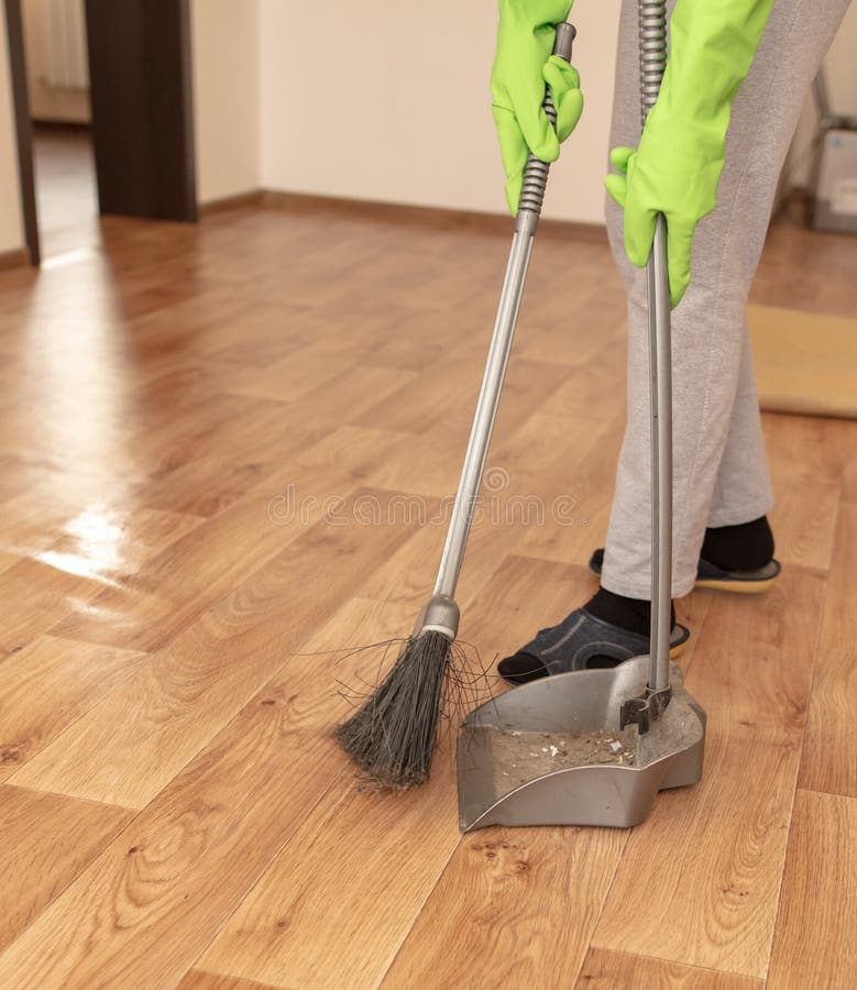 The Girl Washes the Floor with a Rag in the Room Stock Image - Image of ...