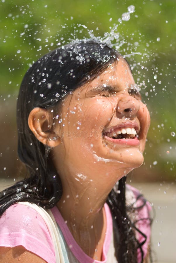 Girl and water stock photo. Image of happy, racial, frozen - 6610184