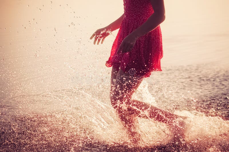 Girl water rising stock photo. Image of carefree, active - 97992144