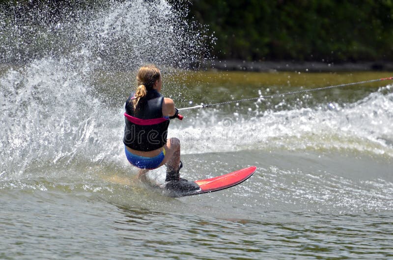 Water Skiing Girl Black White Editorial Stock Photo - Image of woman ...