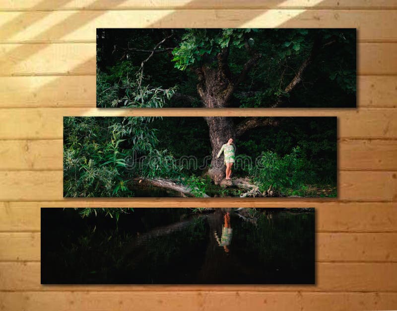 A Girl by the Water Under an Old Oak Tree Stock Image - Image of love ...
