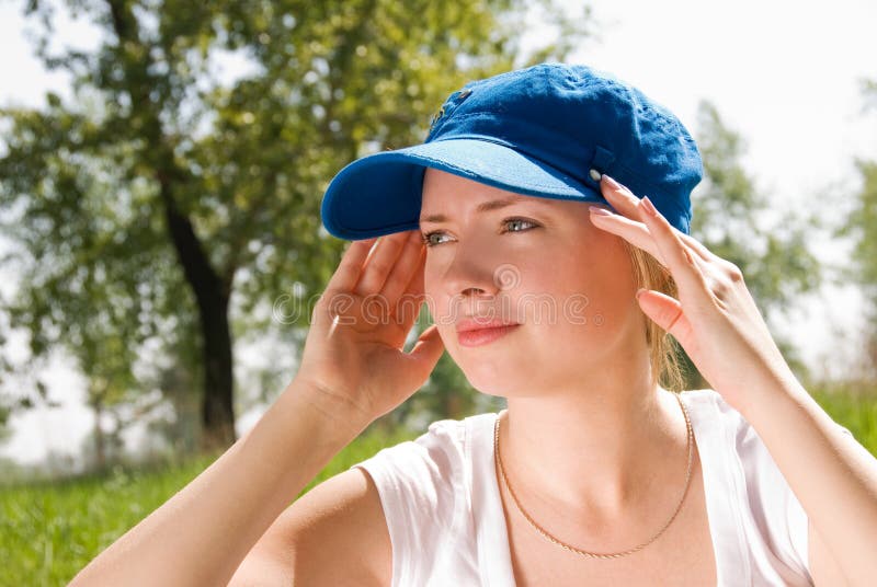 Girl wearing a cap stock photo. Image of teenage, caucasian - 5977036