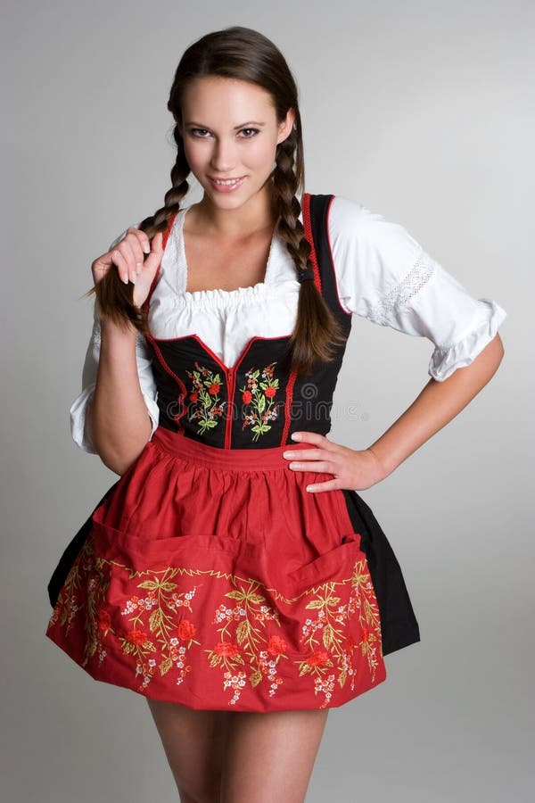 Girl Wearing Dirndl stock image. Image of ethnic, pigtails - 6991853