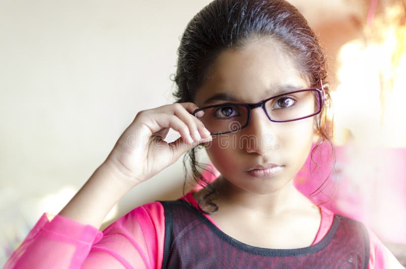Girl Wearing Eyeglasses Stock Image Image Of Girl Glasses 66997675