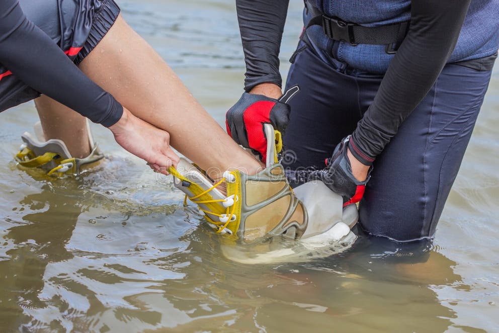 Girl Wearing Flyboard Boots Stock Image - Image of aquatics, motorboat ...