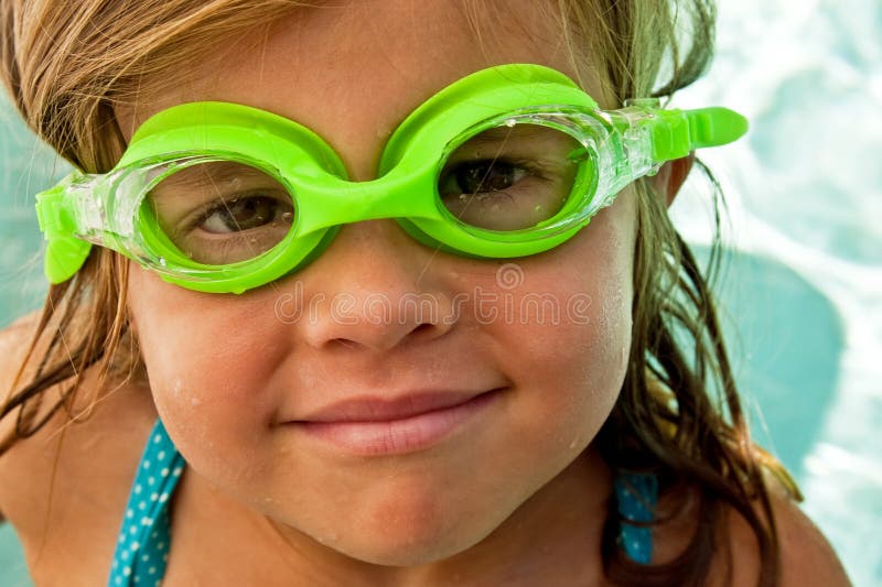 Girl wearing goggles stock photo. Image of year, swimwear - 27596350