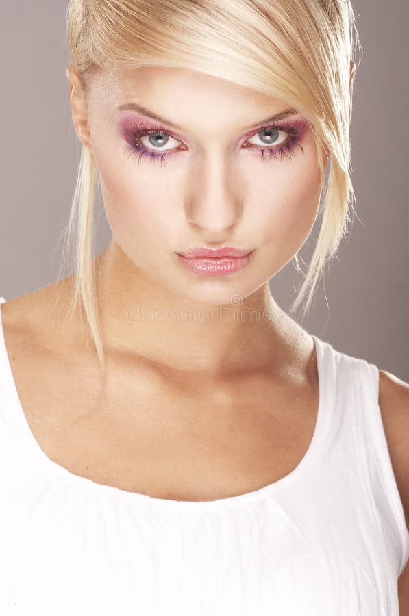 Girl Wearing Makeup Made of Flowers Stock Photo - Image of flower ...