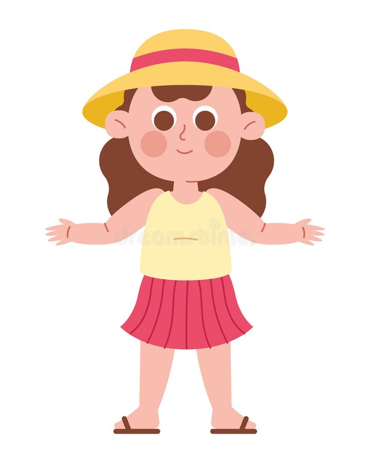 Girl Wearing Summer Clothes Stock Illustration - Illustration of ...
