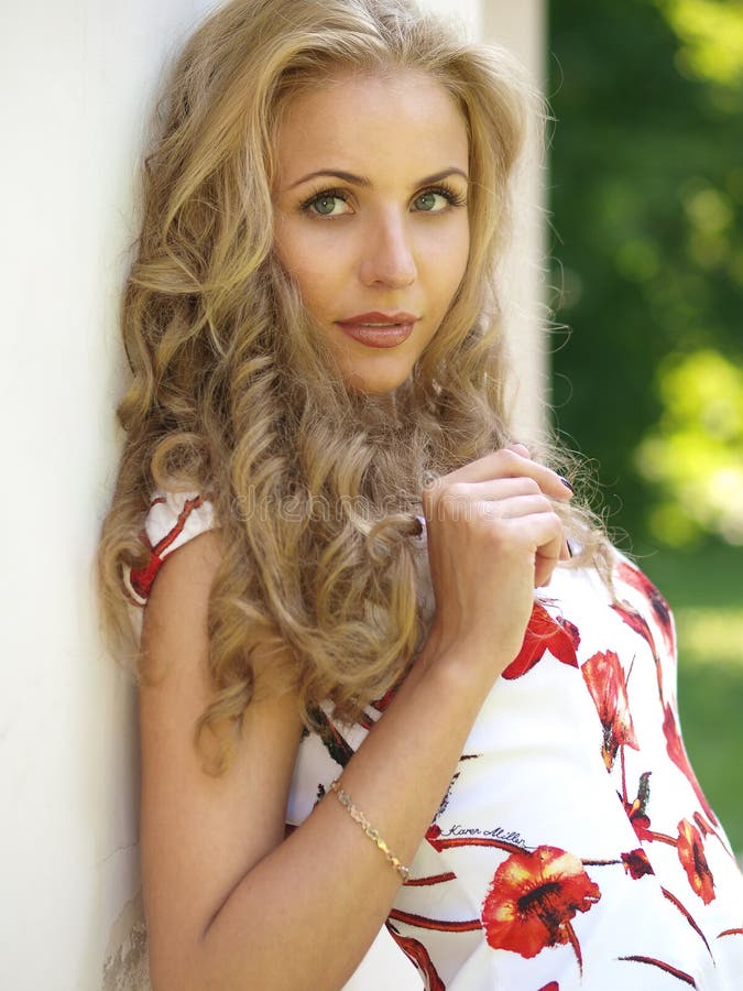 Girl with white curls stock photo. Image of curls, adults - 26000574