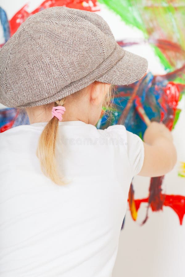 Girl in a White T-shirt and a Cap Stock Image - Image of expressing ...