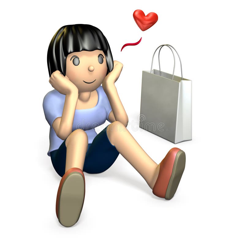 The Girl Who Yearn To Something Stock Illustration - Illustration of ...