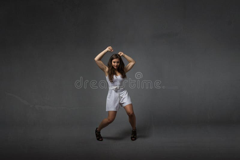Girl in a wild dancing stock image. Image of motion, dress - 92053587