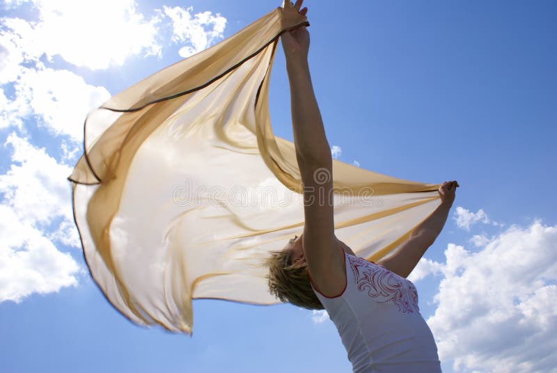 The girl and a wind stock photo. Image of golden, crop - 2900306