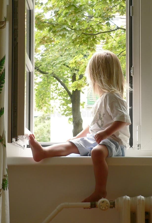 Girl in the window stock photo. Image of girl, green, calmness - 2697906