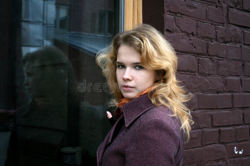 A girl and a window stock photo. Image of windows, business - 7073588