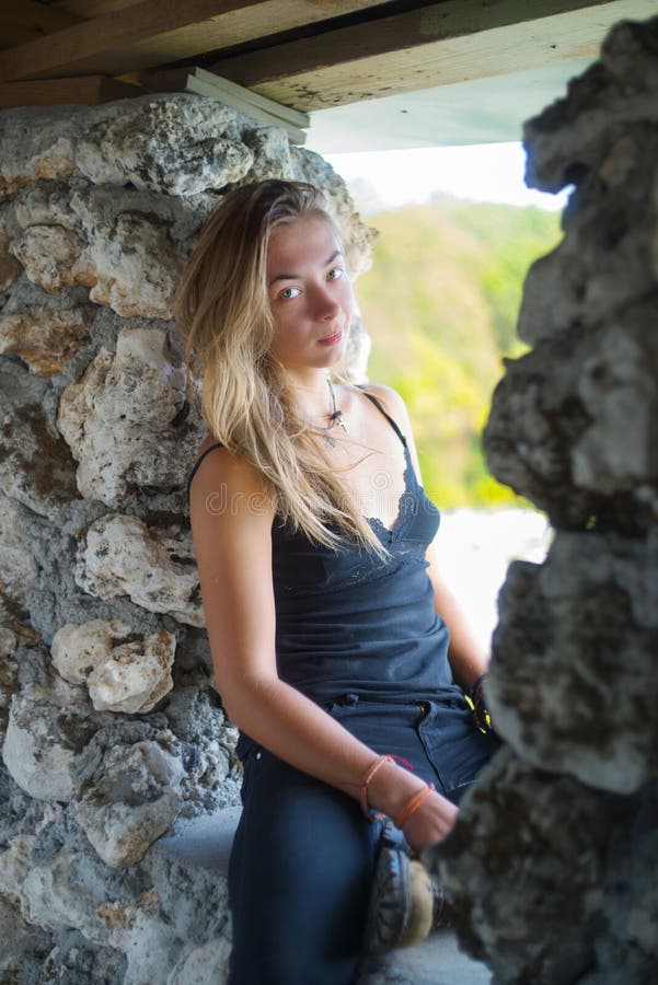 Girl in the window stock image. Image of girl, pose, summer - 42279119