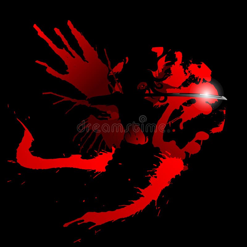 Girl with Blood on Her Face Stock Illustration - Illustration of icon ...