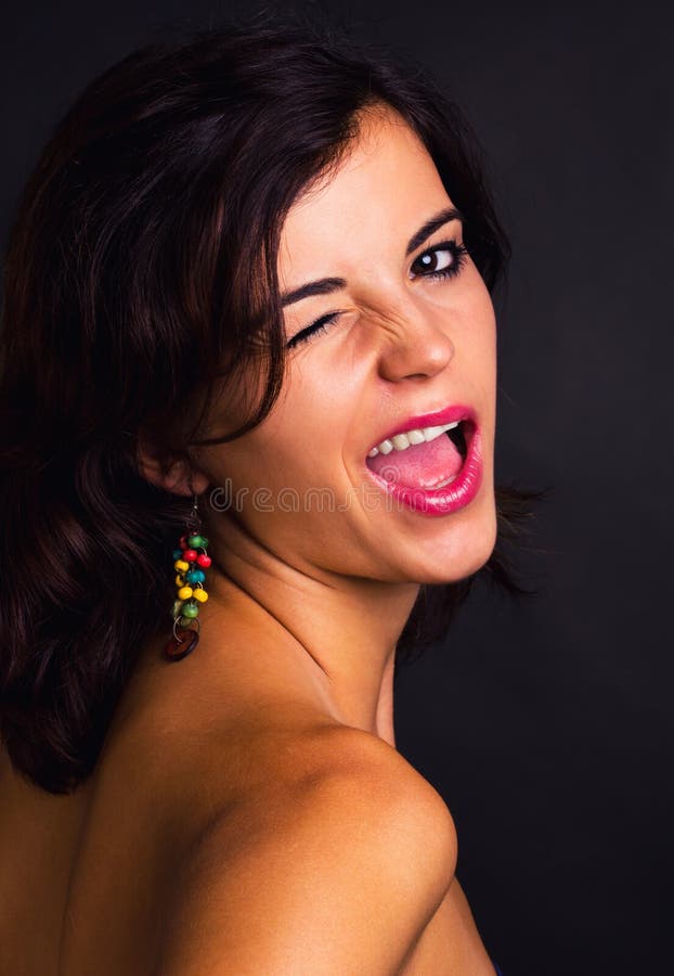 Girl wink stock image. Image of lady, female, mistake - 29142333