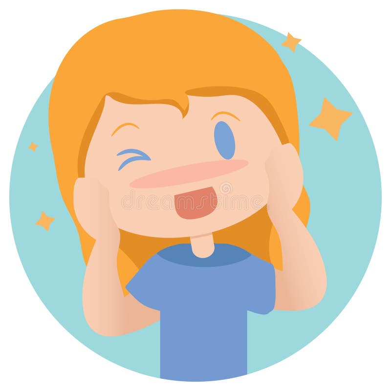 Girl Winking Vector Illustration Decorative Design Stock Vector