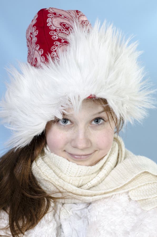 Girl in winter cap stock photo. Image of young, portrait - 29012932