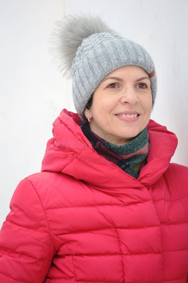 Girl in winter clothes stock image. Image of blond, happy - 264420957