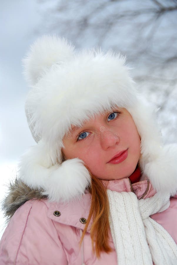 Girl winter hat stock image. Image of person, cold, cozy - 1631187