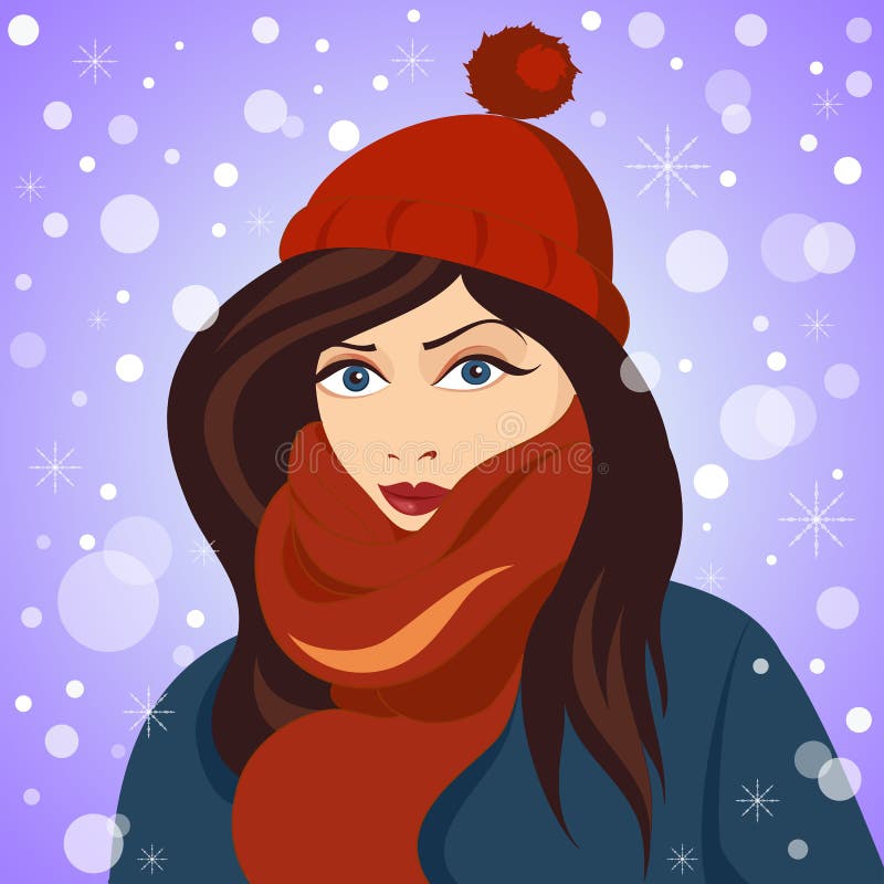 Girl of Winter stock vector. Illustration of eyes, glamour - 46976205