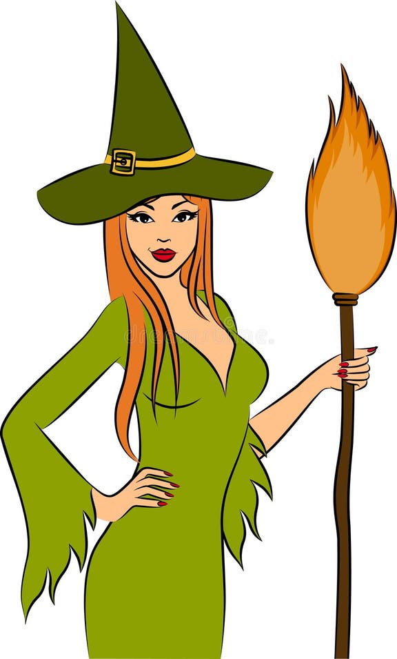 Girl witch stock vector. Illustration of night, sexual - 21960481