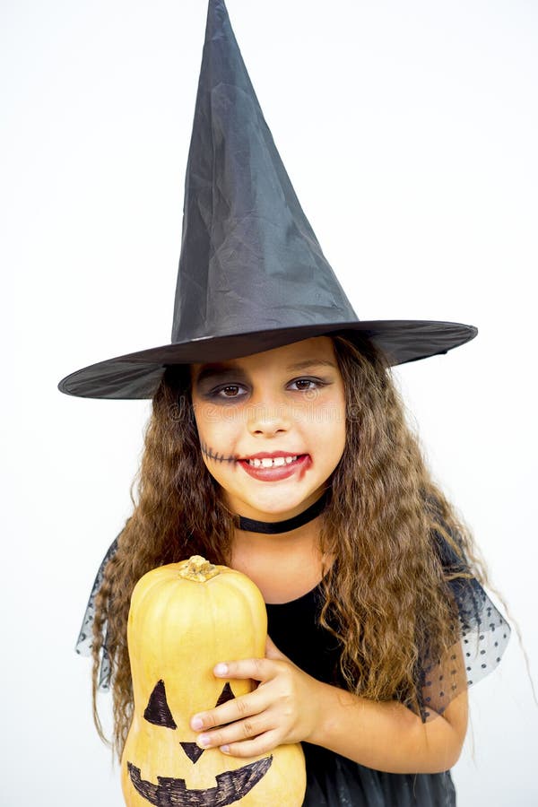 Girl in witch costume stock photo. Image of halloween - 102018464