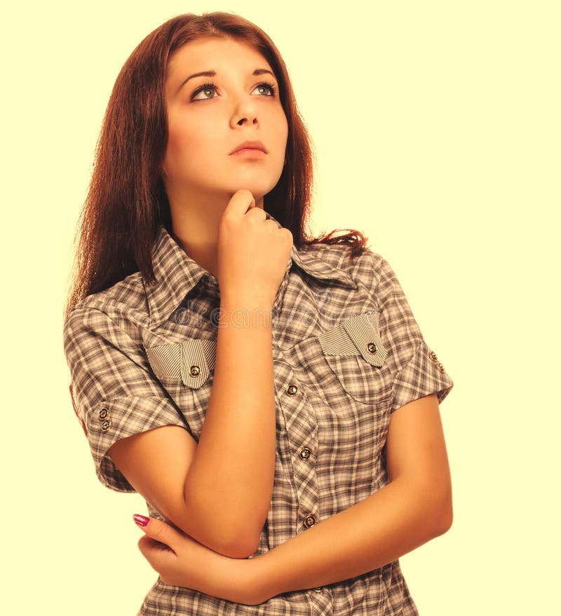 Woman Brunette Girl In Pink Dress Isolated Stock Image Image Of Girl
