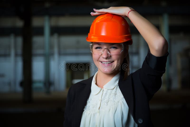 Girl worker in the factory stock photo. Image of foreman - 35122002