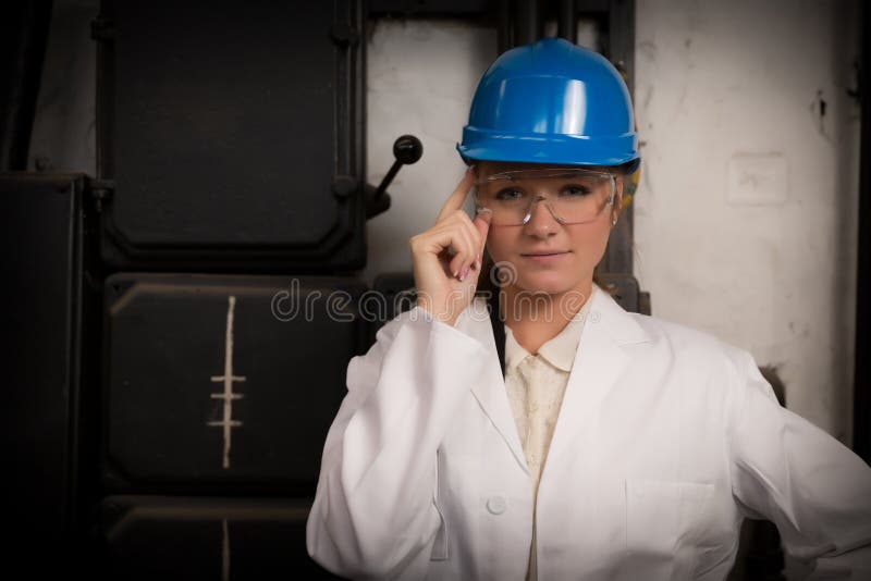 Girl worker in the factory stock image. Image of foreman - 35122239