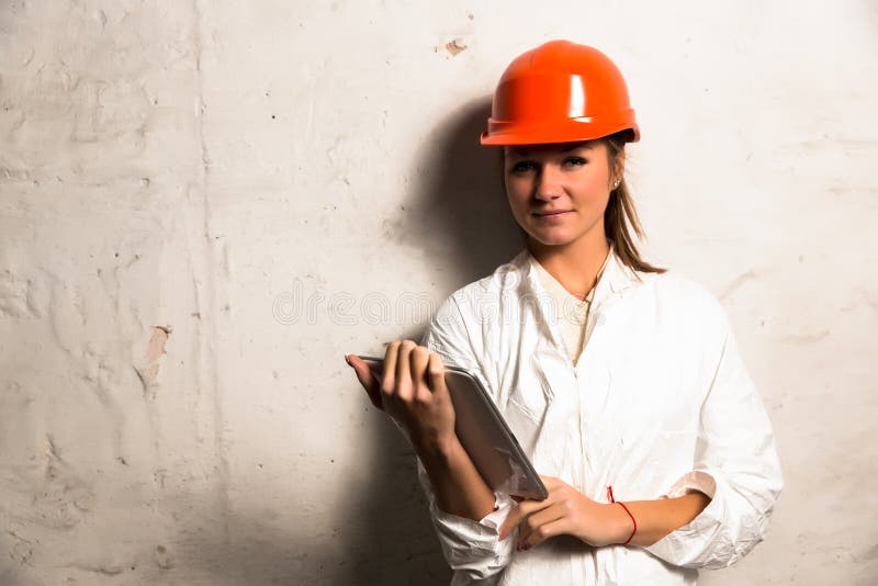 Girl worker in the factory stock photo. Image of factory - 35122734