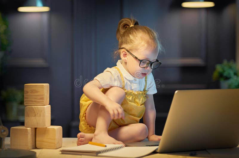 Girl working on a computer stock photo. Image of desk - 108388690