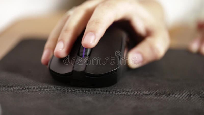Girl Working with a Computer Mouse, Hand Close-up Stock Video - Video ...