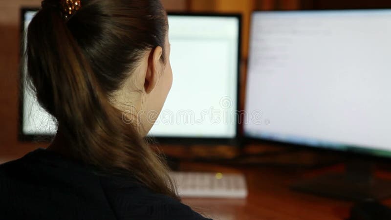 Girl Working on a Tablet at Home in a Sunny Room Stock Video - Video of ...