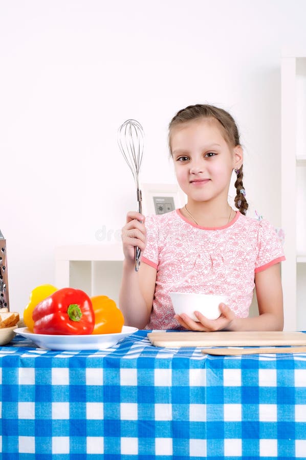 Girl Working in the Kitchen Stock Image - Image of home, kitchen: 24742019
