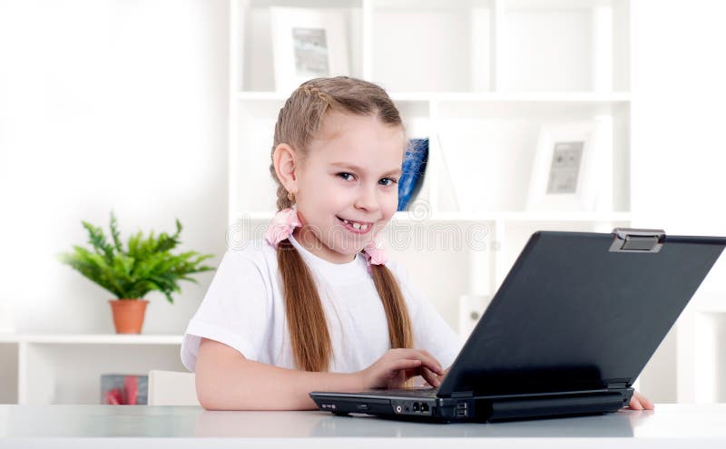 Girl working on laptop stock photo. Image of laptop, education - 24883036