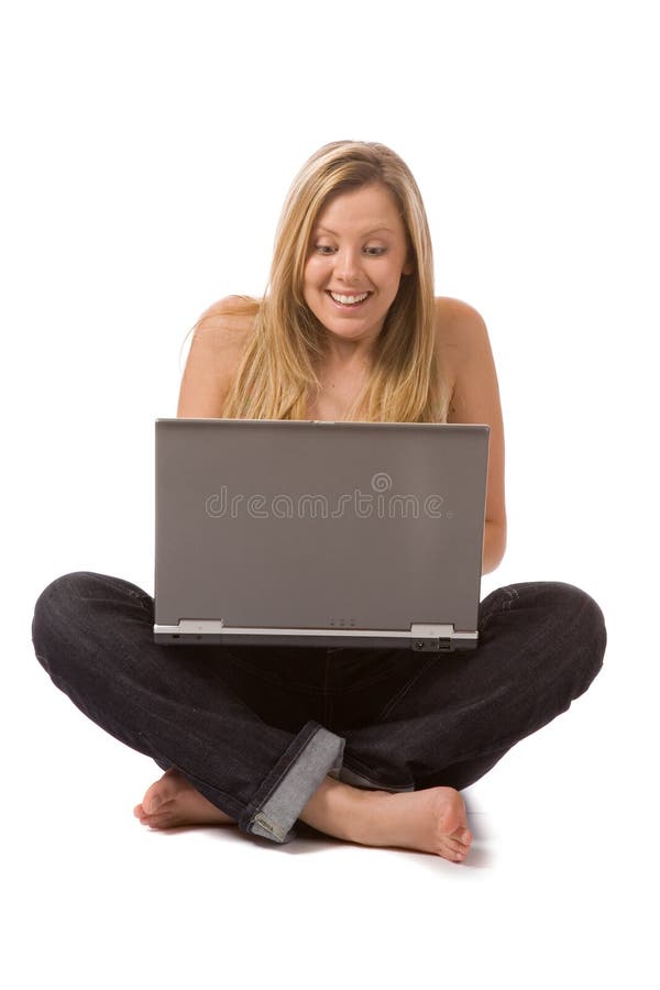 Girl with laptop stock photo. Image of person, model, caucasian - 5604666