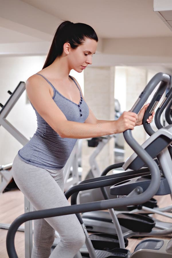 Girl Working Out on Stepper Stock Image - Image of muscular, equipment ...